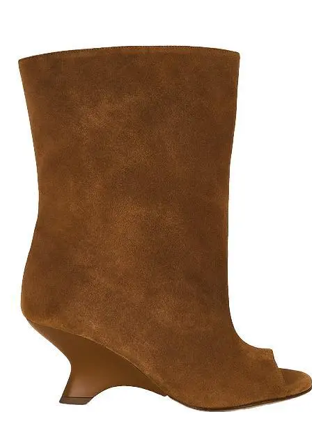GIA BORGHINI Heeled Open Toe Boots - Camel