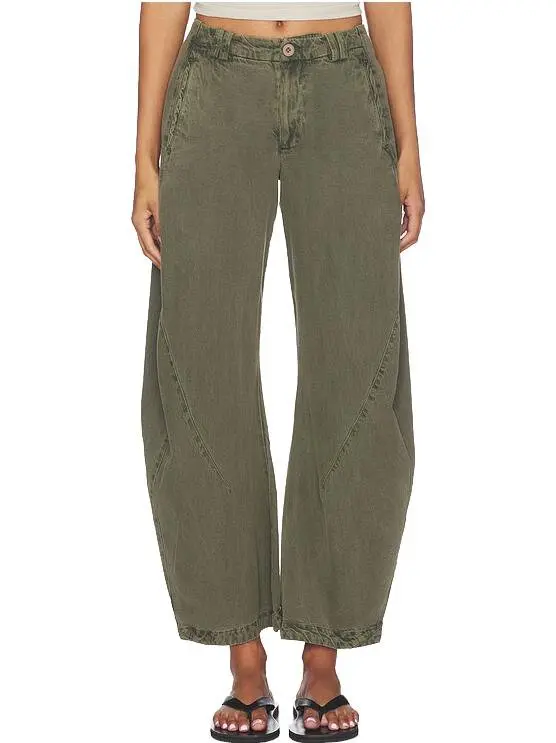 Free People Spotlight Washed Trouser - Olive