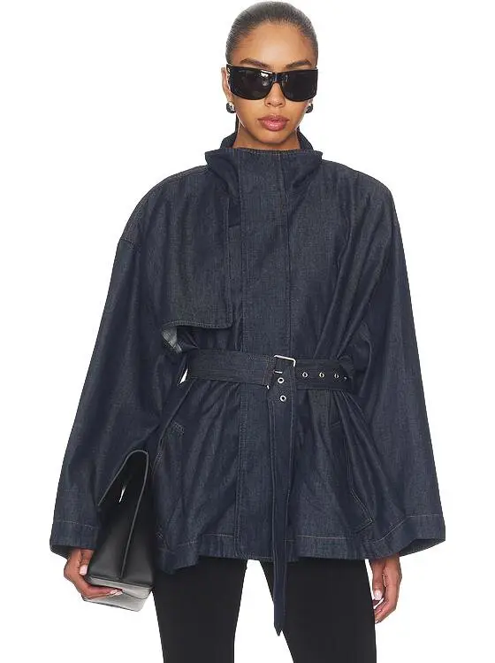 FRAME The Denim Short Field Trench - Blue