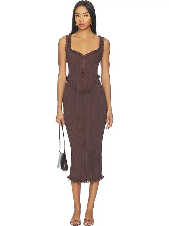 Lpa Kathy Sweetheart Dress In . Also - Brown