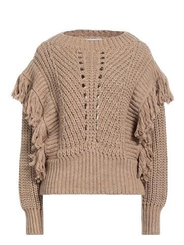 GAELLE PARIS Heavy-weight Knit Sweater With Fringes - Beige