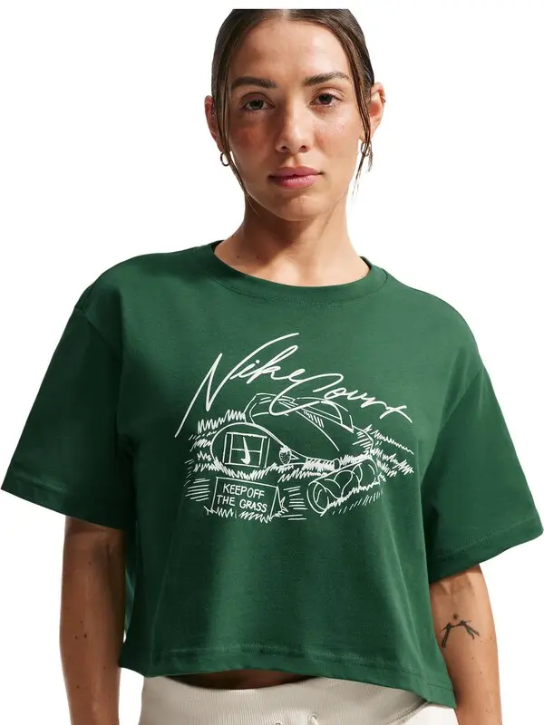 Nike Court Graphic Cropped T-shirt - Green