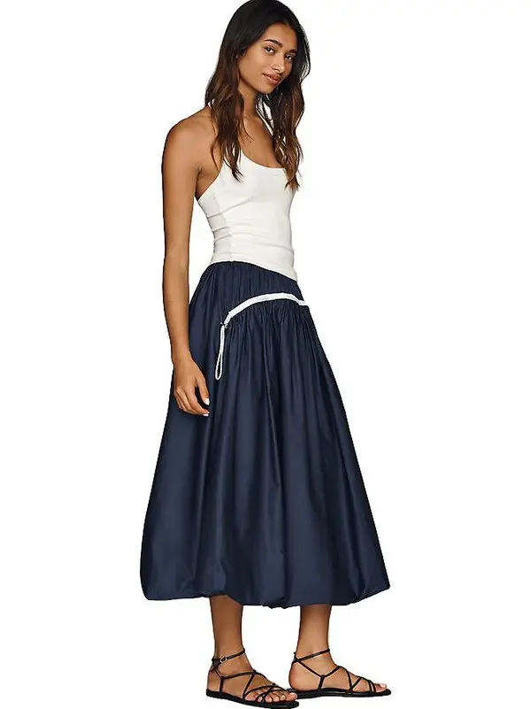 Hunter Bell Allegra Cotton Midi Skirt - Deep Sea