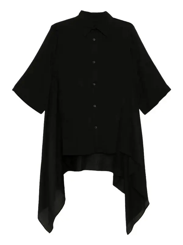 Yohji Yamamoto Asymmetrical Hem Shirt - Black