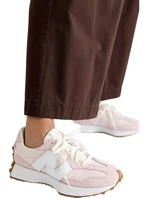 NEW BALANCE 327 Gingham Sneakers - Rose