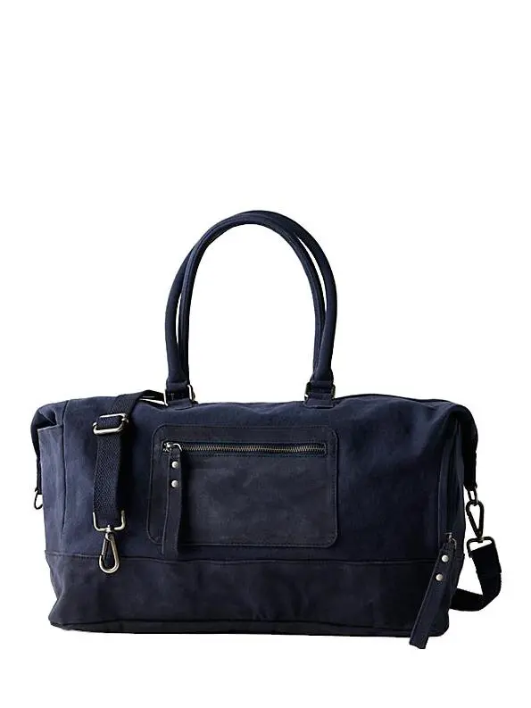 Free People Washed Canvas Weekender Bag - Navy
