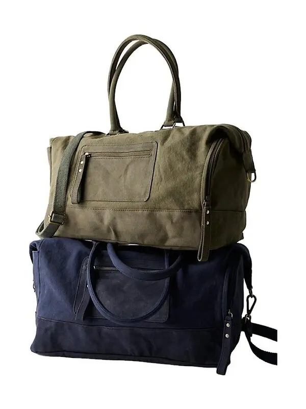 Free People Washed Canvas Weekender Bag - Olive