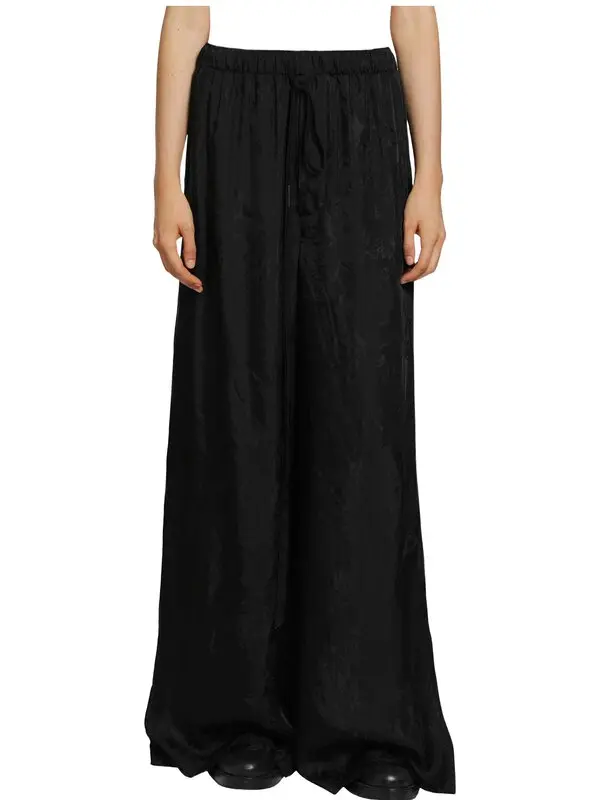 ANN DEMEULEMEESTER Loose-fitting Paisley Print Wide-leg Pants - Black