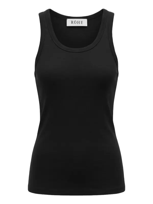 RÓHE Scoop Neck Sleeveless Vest - Black