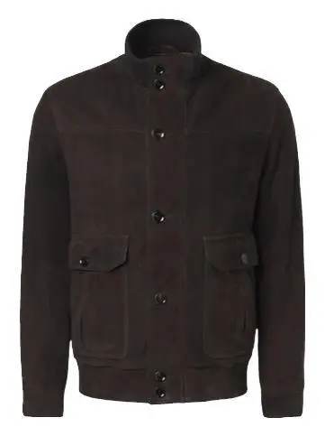 Brioni Suede Bomber Jacket - Black
