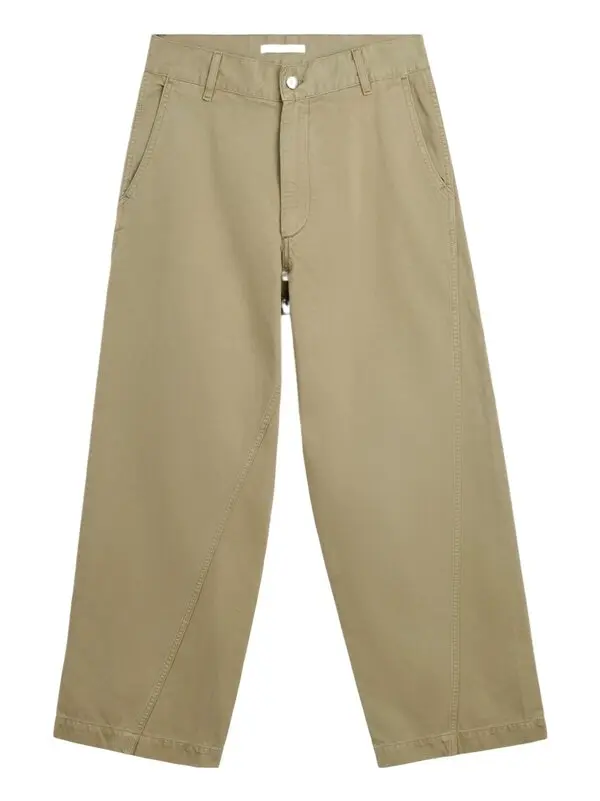 SUNFLOWER Wide Leg Cotton Twill Trousers - Nude