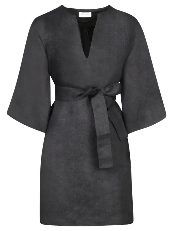 P.a.r.o.s.h Belted V-neck Dress - Black