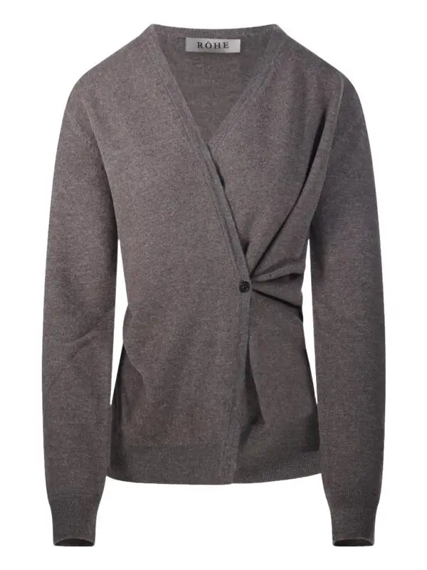 RÓHE Twisted Ballet Asymmetrical Cardigan - Mud