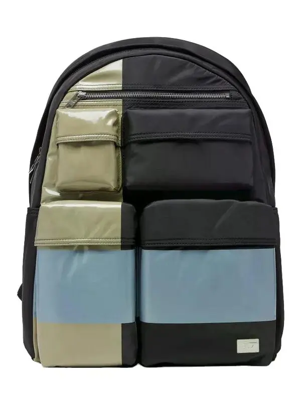 DIESEL® Color-blocked Multi-pocket Backpack - Black