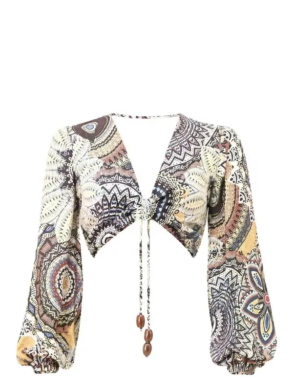 Alexis Colmar Medallion-print Cropped Top - Neutrals