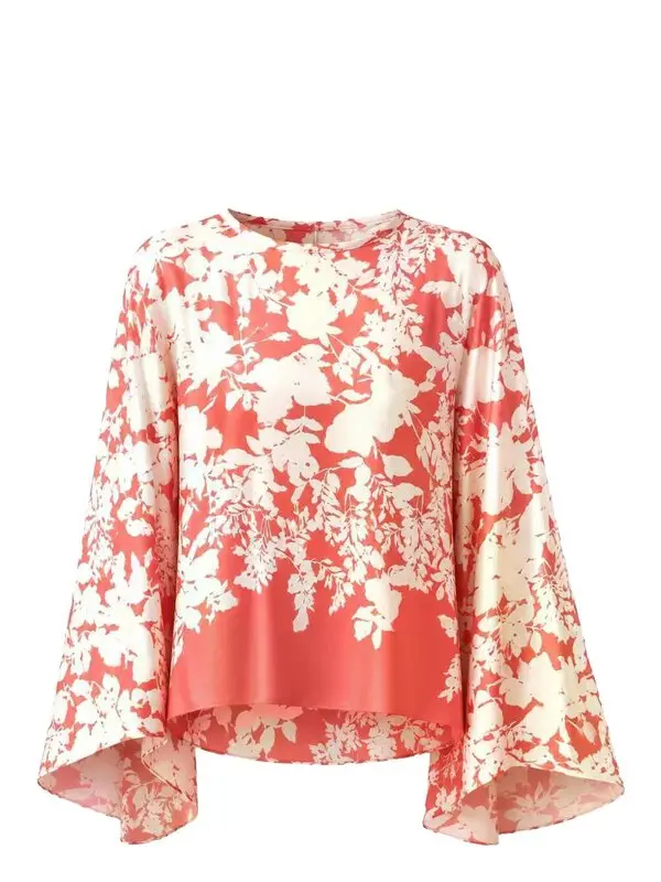 Agnona Floral-print Silk Blouse - Red