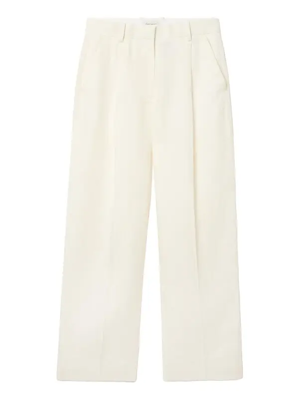 HOUSE OF DAGMAR Relaxed Linen Blend Wide-leg Trousers - White
