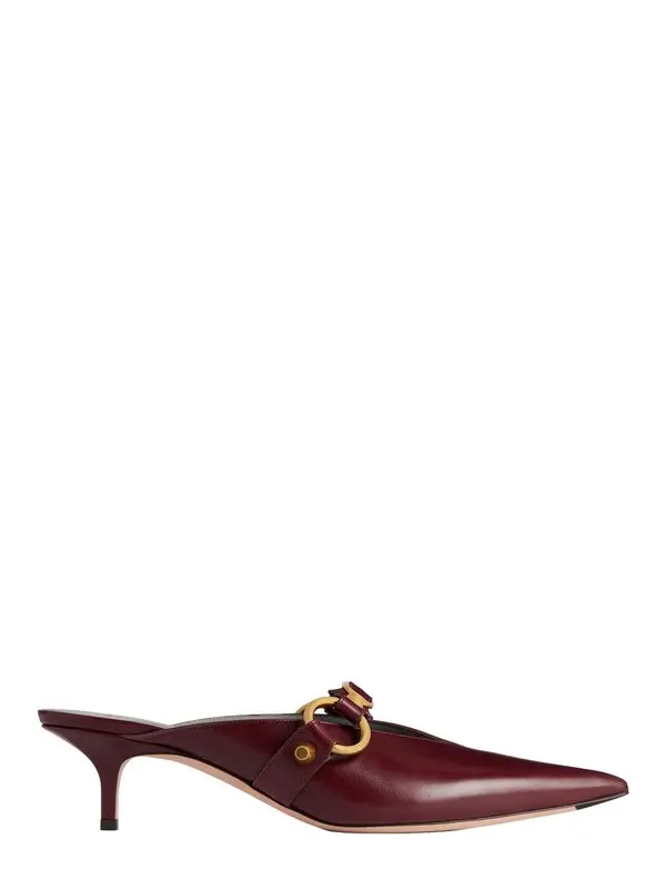 Balenciaga City Mule In Burgundy Calfskin - Red