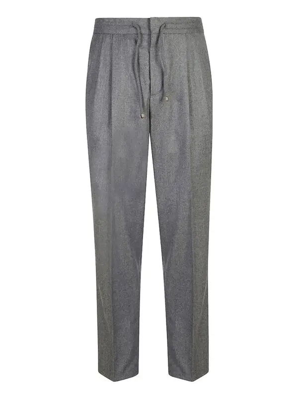 Brunello Cucinelli Medium Grey Virgin Wool Trousers - Gray