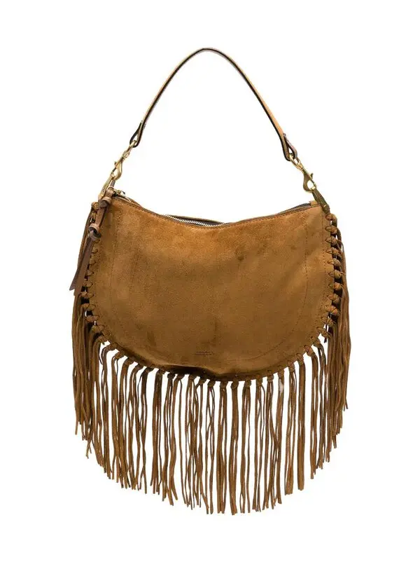 Isabel Marant Étoile Suede Shoulder Bag With Fringe Detail - Brown