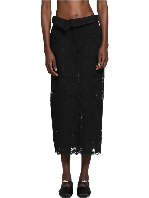 Simone Rocha Lace Midi Skirt - Black