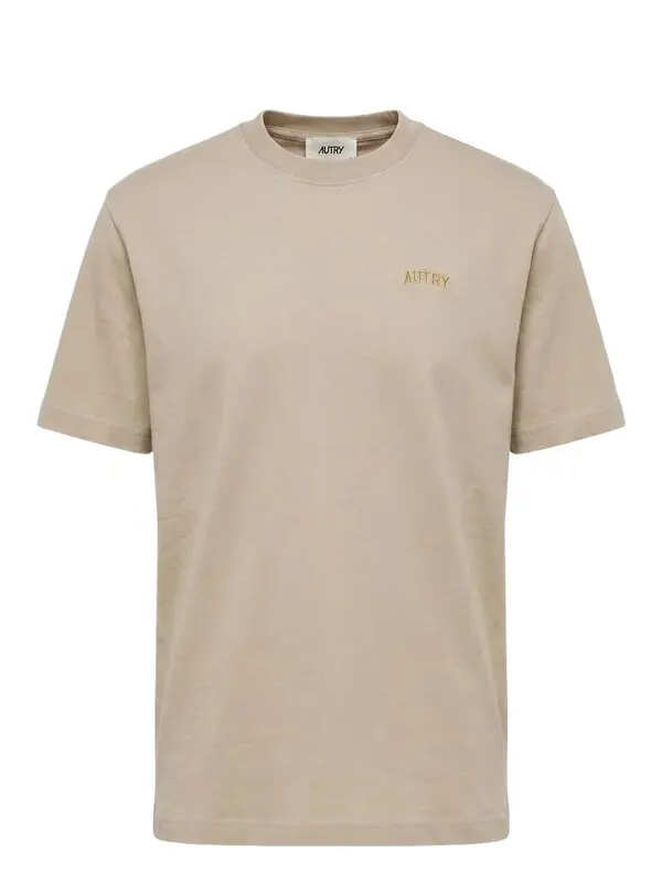 AUTRY Logo-embroidered T-shirt - Nude