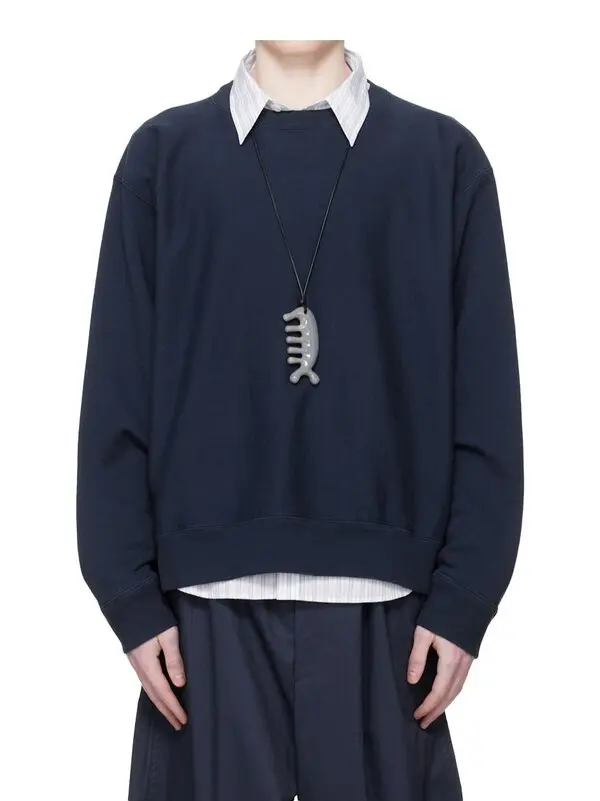 HED MAYNER Crew Neck Long Sleeve Sweatshirt - Blue