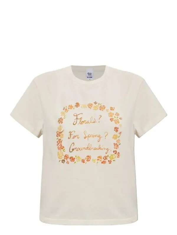 RE/DONE 1950s Boxy Floral Print T-shirt - White