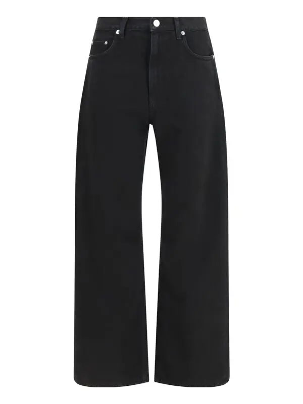HAIKURE Logo Patch Wide Leg Jeans - Black
