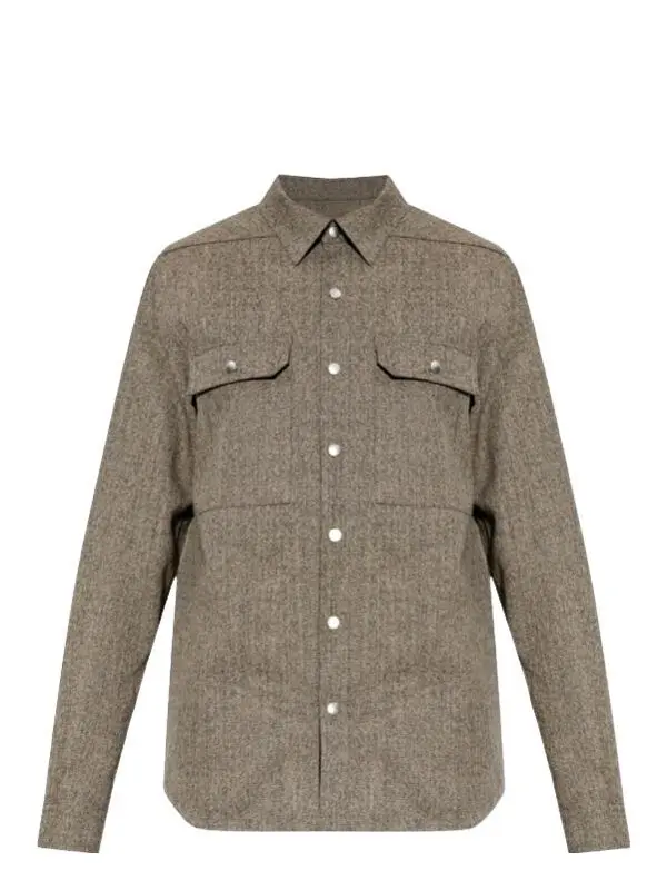Rick Owens Snap-front Shirt - Grey