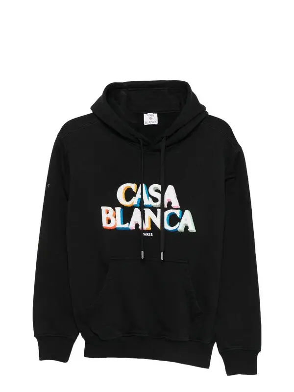 Casablanca Hooded Sweatshirt With Logo - Black