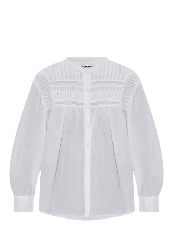 Isabel Marant Étoile White Pleated Cotton Shirt - Multicolor
