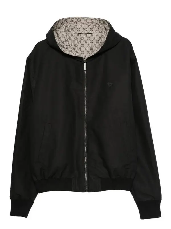 Gucci Reversible Gg Supreme Hooded Jacket - Black