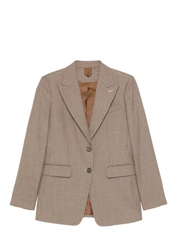 Max Mara Fitted Houndstooth Jacket - Cream