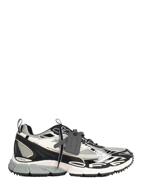 Off-White Grey Mesh Sneakers With Iconic Arrow Logo - Gray