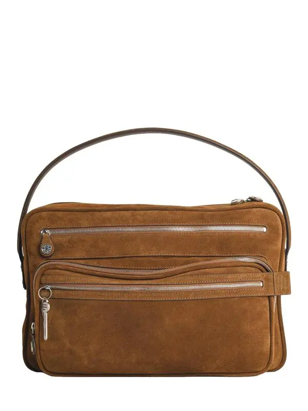 Acne Studios Calfskin Leather Shoulder Bag - Brown