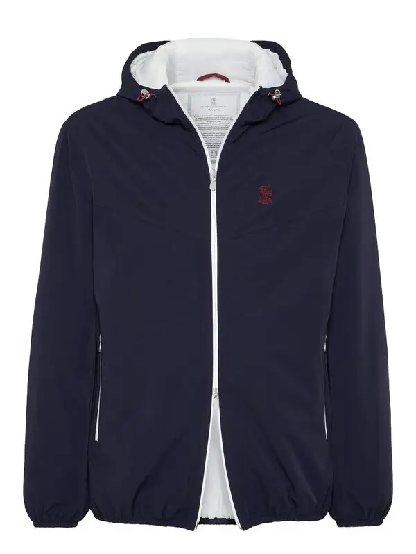 Brunello Cucinelli Hooded Bomber Jacket - Blue