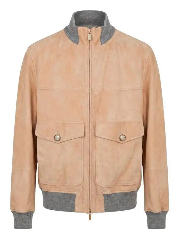 Brunello Cucinelli Suede Bomber Jacket - Multicolor