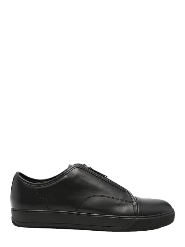 LANVIN Leather Zip-up Slip-on Trainers - Black