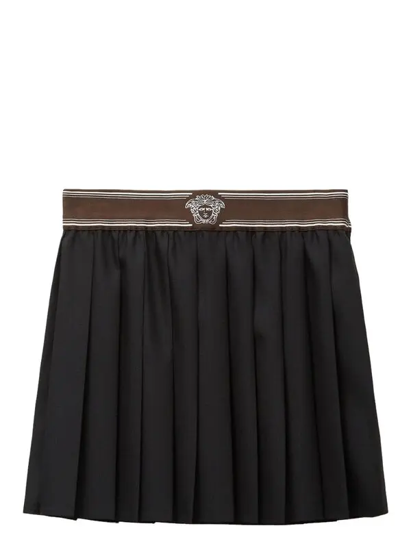 Versace Pleated Wool Skirt - Multicolor