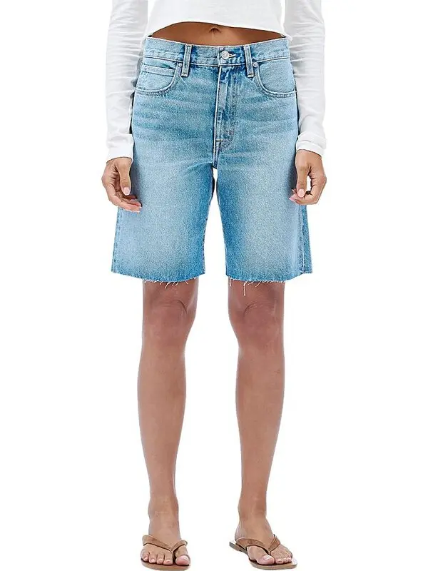 SLVRLAKE High Rise Bermuda Cut Off Jean Shorts - Hillhurst