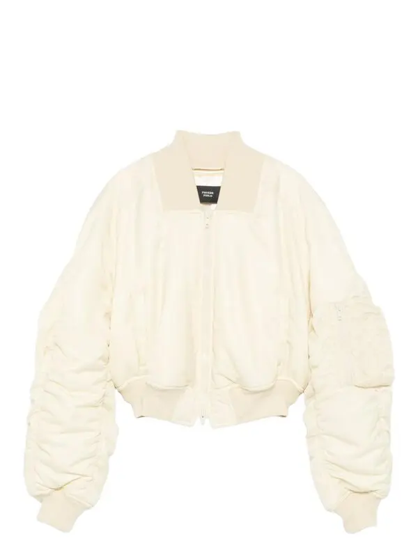 Phoebe Philo Recycled Nylon Bomber Jacket With Ruched Sleeves - Multicolor