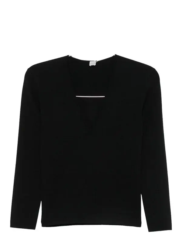 TOTEME V-neck Ribbed Sweater - Multicolor