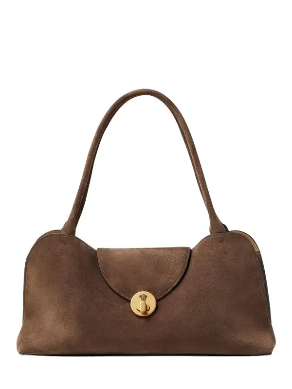 Versace Suede Shoulder Bag With Medusa Hardware - Multicolor