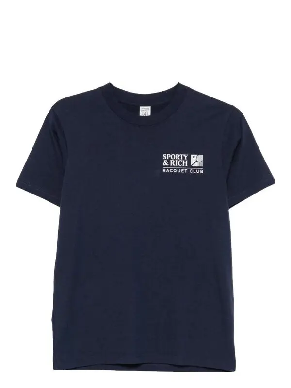 SPORTY  RICH Sporty & Rich "racquet Club" Printed T-shirt - Black