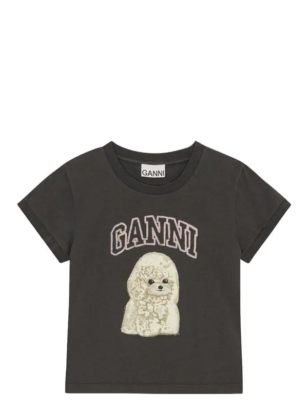 GANNI Organic Cotton Poodle Graphic T-shirt - Multicolor