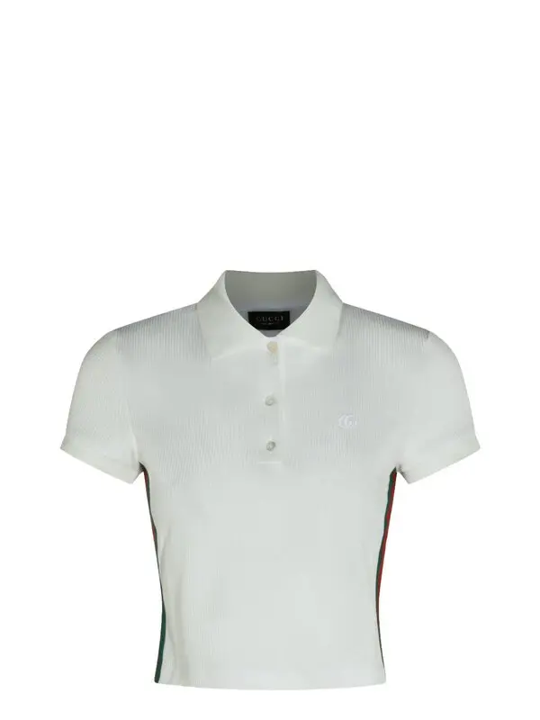 Gucci Ribbed Polo Shirt With Side Stripes - Multicolor