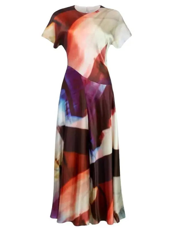 ROKSANDA Adriana Printed Silk Midi Dress - Brown