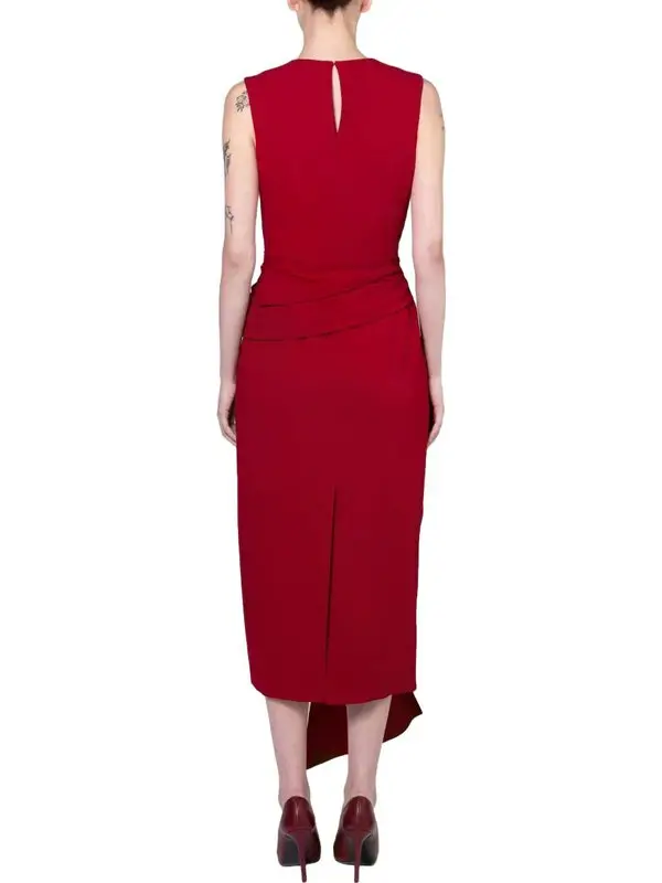 ROKSANDA Elham Draped Crepe Midi Dress - Red