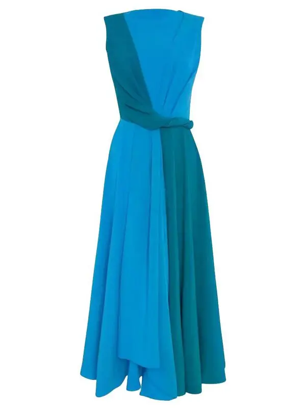 ROKSANDA Parsa Twisted Crepe Asymmetric Dress - Blue